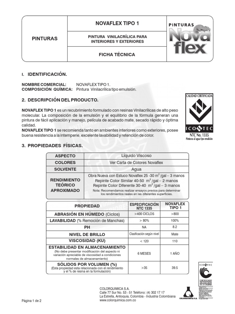 Novaflex Tipo 1 | PDF | Pintar | Química