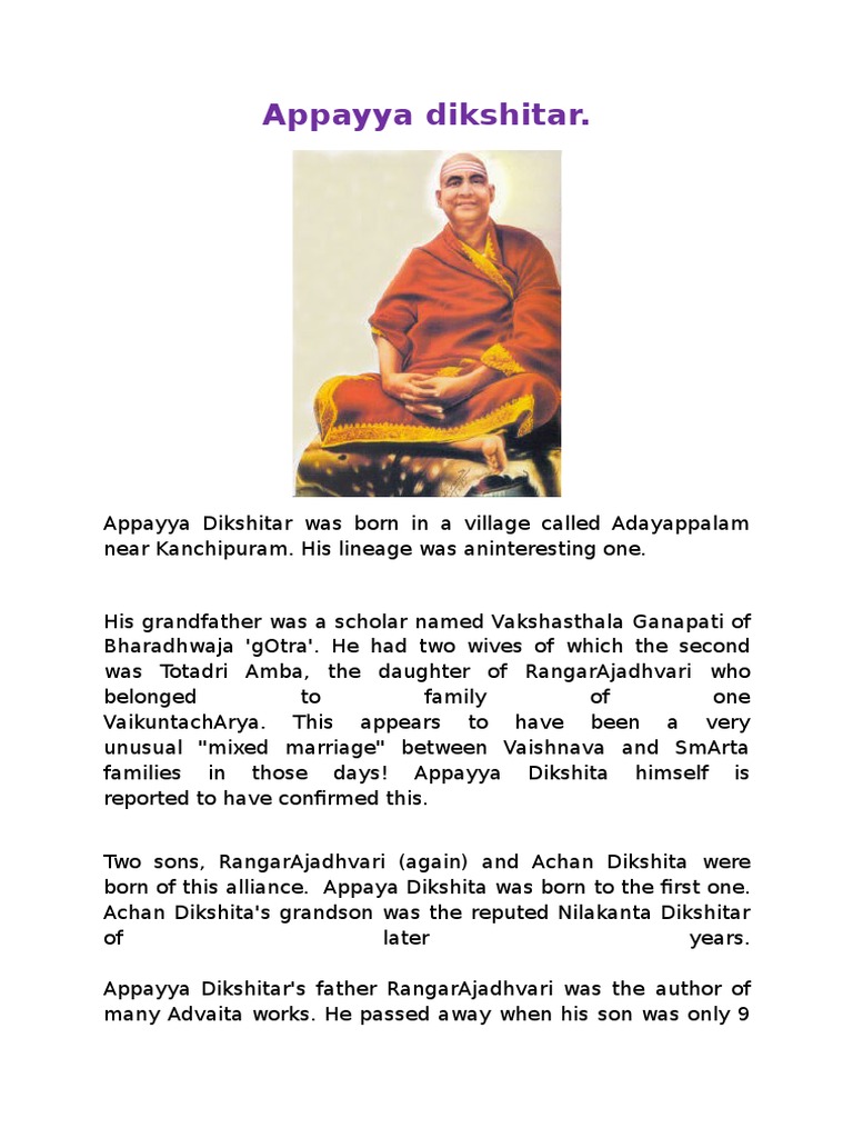 Appayya Dikshitar | Download Free PDF | Vaishnavism | Advaita Vedanta