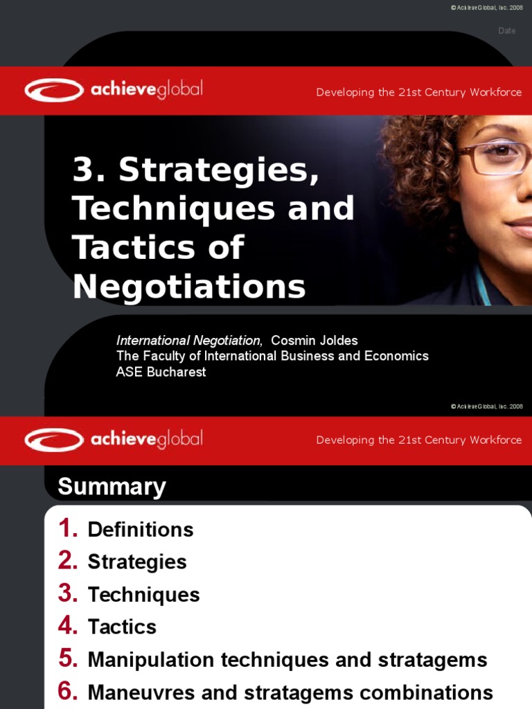 Strategies Techniques Tactics in Negotiations | PDF | Negotiation | Cognition