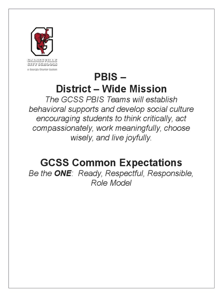 Pbis Mission and Expectations | PDF | Career & Growth | Wellness