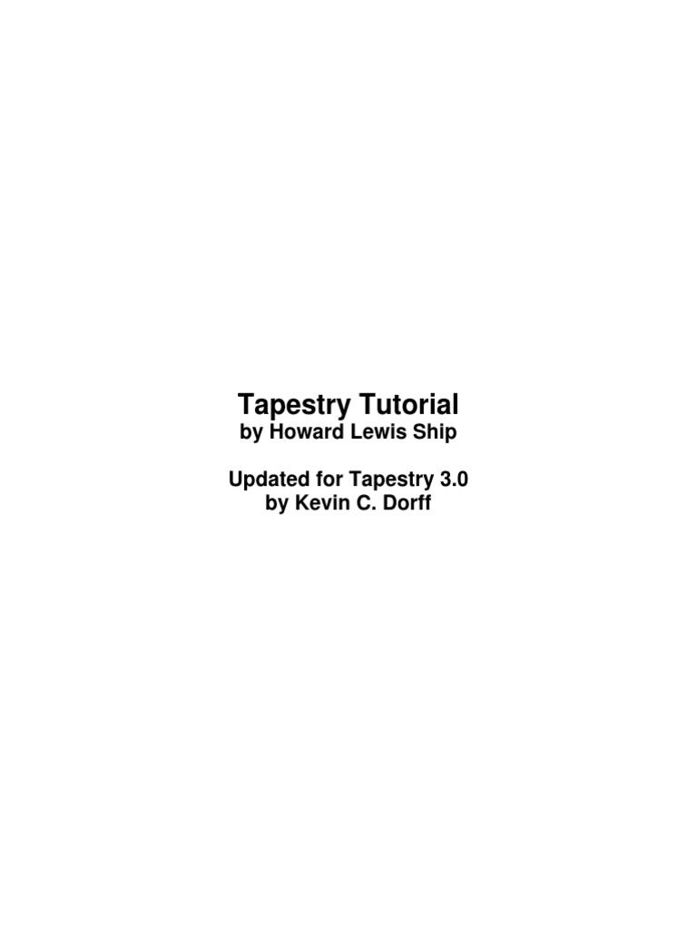 Tapestry Tutorial | PDF | Html Element | Html