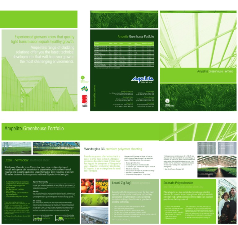 Amplelite Greenhouse Brochure | PDF | Hydrophobe | Chemistry