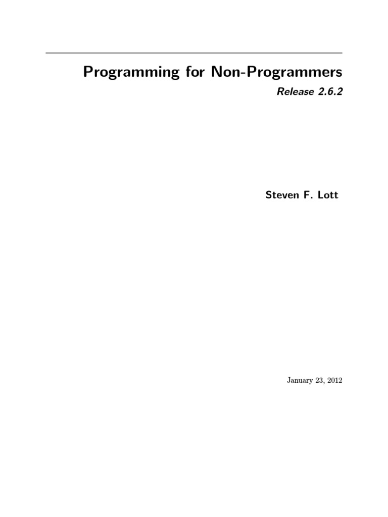 Programming For Non Programmers | PDF | Operating System | Icon (Computing)