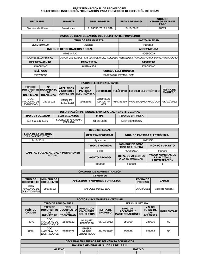 Formulario RNP | PDF