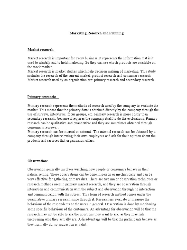 Unit 10 Marketing Research and Planning P1 | PDF | Marketing Research ...