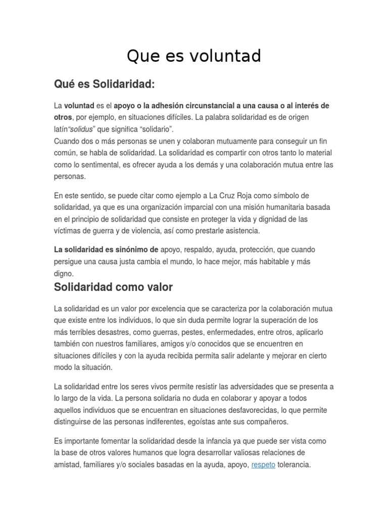 QUE ES Voluntad | PDF