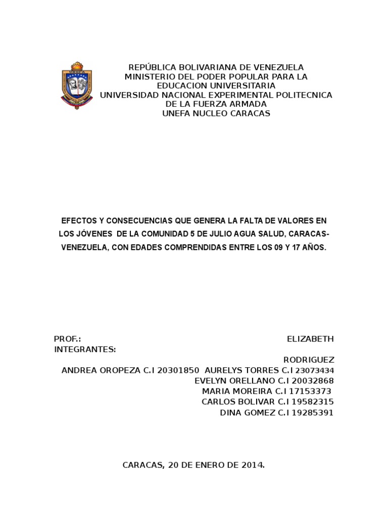 Proyecto de Valores | PDF | Juventud | Maestros