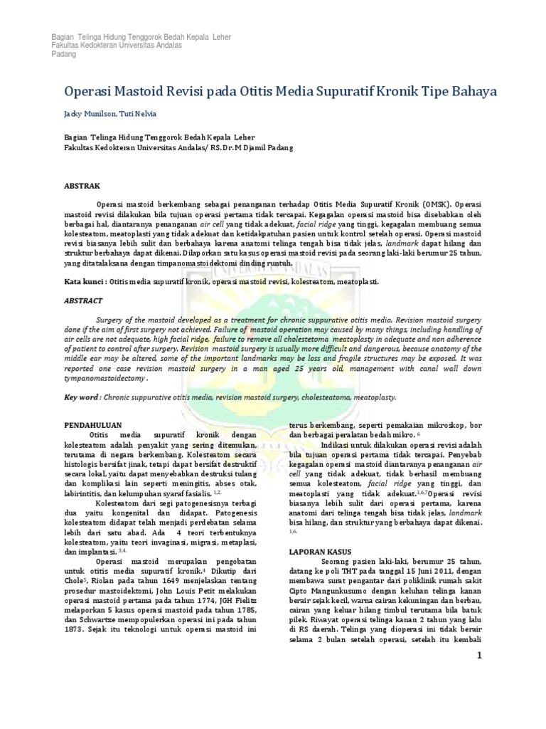 Mastoid Operasi | PDF