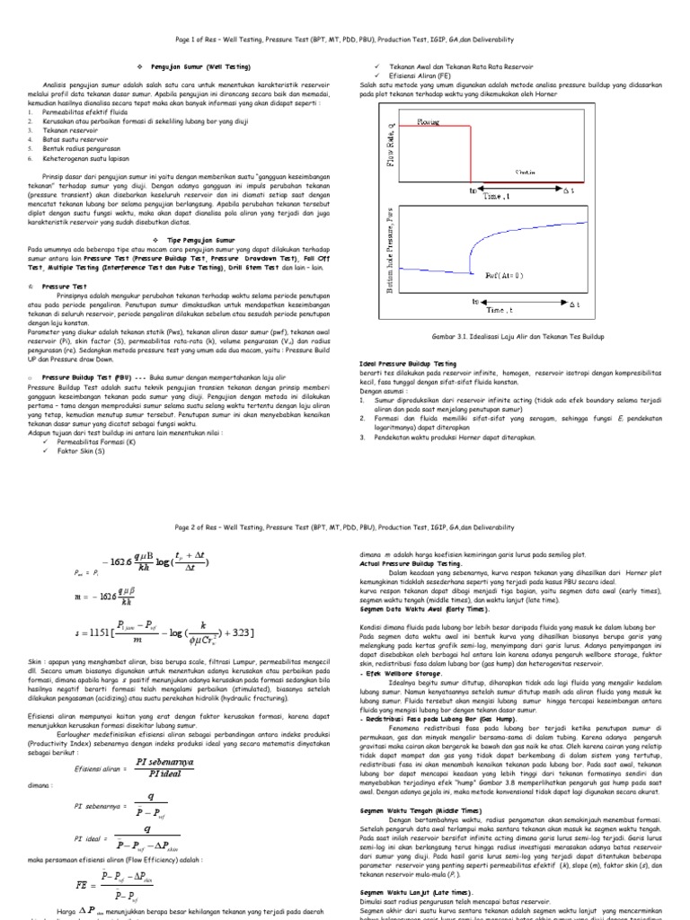 Teknik Pengujian Sumur Migas | PDF | Sains & Matematika