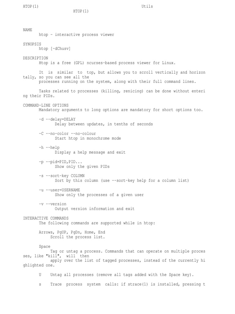 Htop | PDF | Central Processing Unit | Command Line Interface