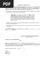 Secretary's Certificare - BIR eCAR Application | PDF | Title (Property ...