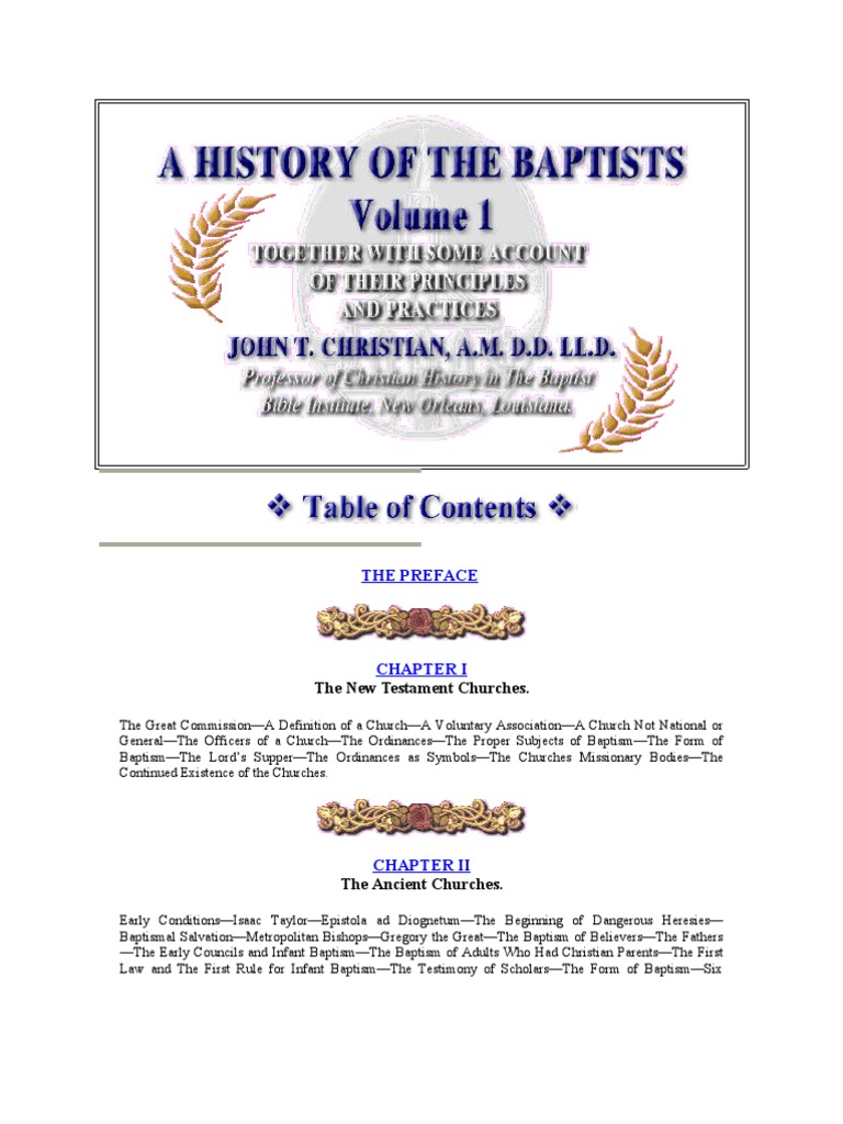 History of Baptist Churches and Baptism | PDF | Baptism | Christian Church