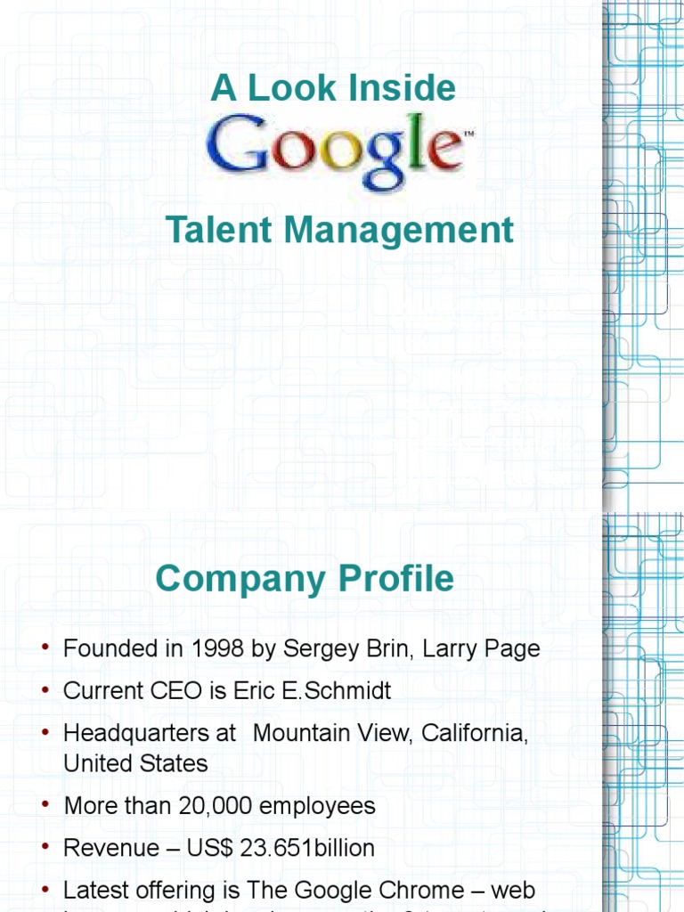 Google Talent Management Insights | PDF | Recruitment | Employee Benefits