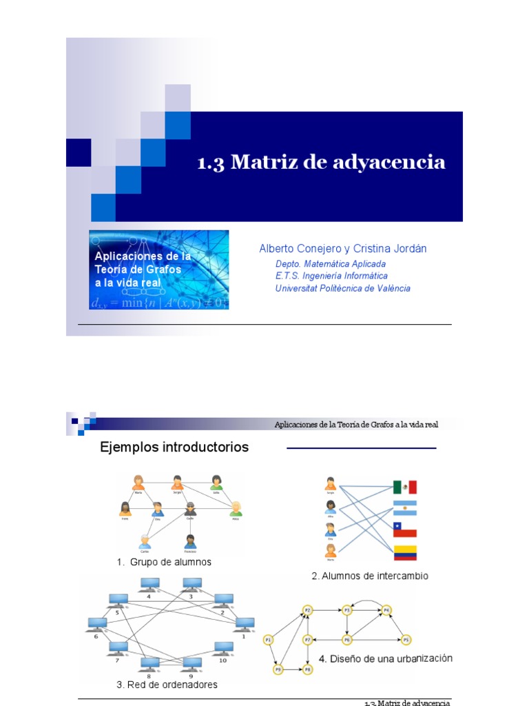 S1 3 Matriz de Adyacencia Rev | PDF | Matriz (Matemáticas) | Teoría de ...
