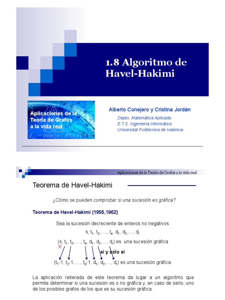 S1 8 Algoritmo Havel-Hakimi | PDF | Teoría de grafos | Análisis matemático
