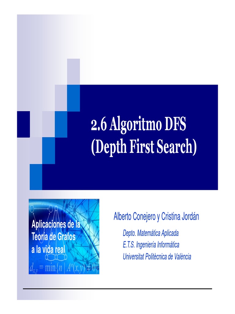 Algoritmo DFS en Grafos | PDF | Teoría de grafos | Matemáticas discretas