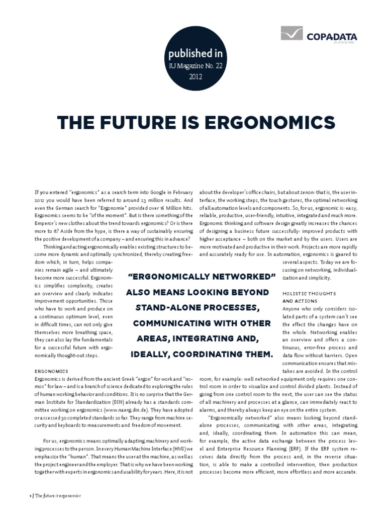 The Future Is Ergonomics IU22 en 03 | PDF | Usability | Enterprise ...