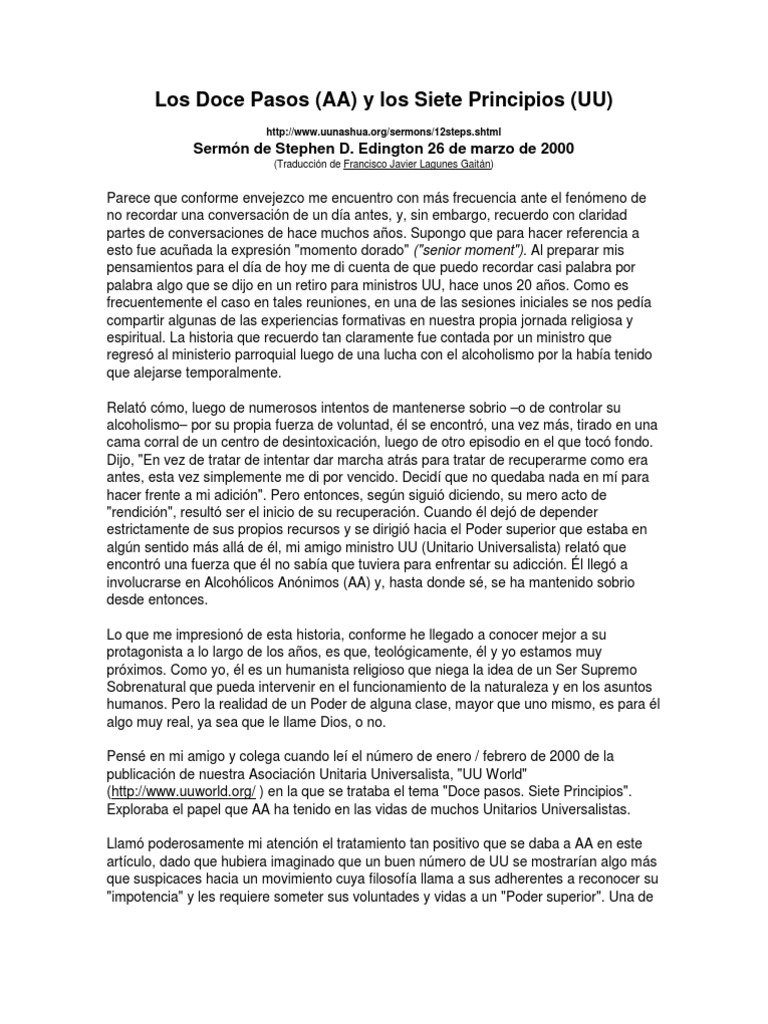 Doce Pasos Siete Principios | PDF | Programa de doce pasos | Verdad
