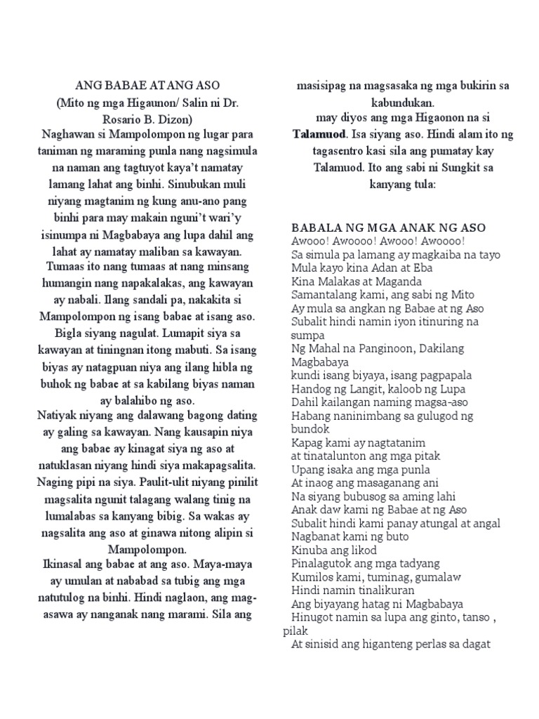 Ang Babae at Ang Aso | PDF