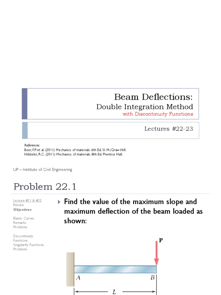 LECTURE 22 & 23 - Double Integration Method | Download Free PDF | Beam ...