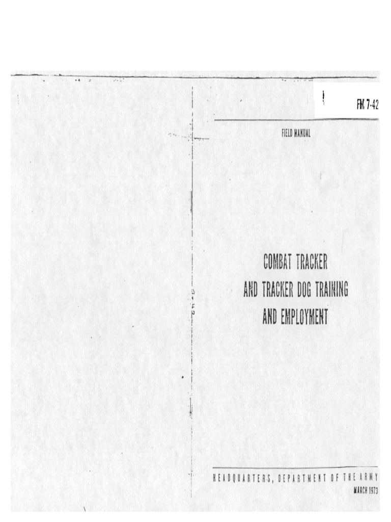 FM 7 42 Combat Tracker Dog | PDF | Nature