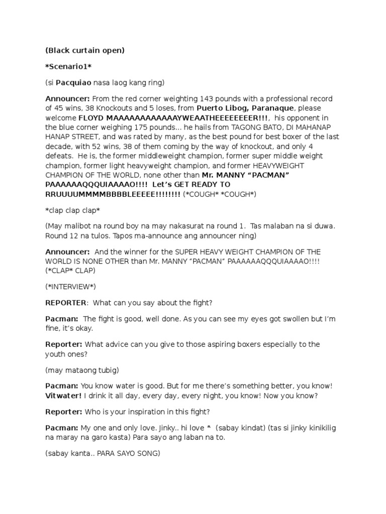 Script | PDF | Boxers | Boxing People