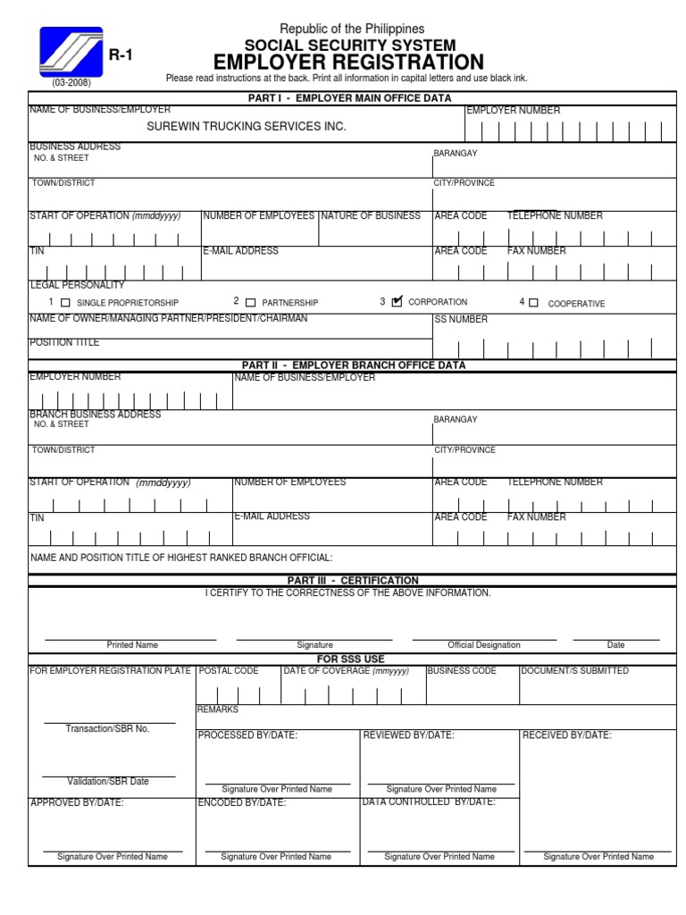 Sss r1 | PDF | Corporations | Government Information