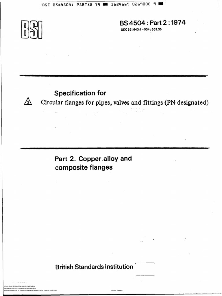 BS 4504 - Part II | PDF | Pipe (Fluid Conveyance) | Screw