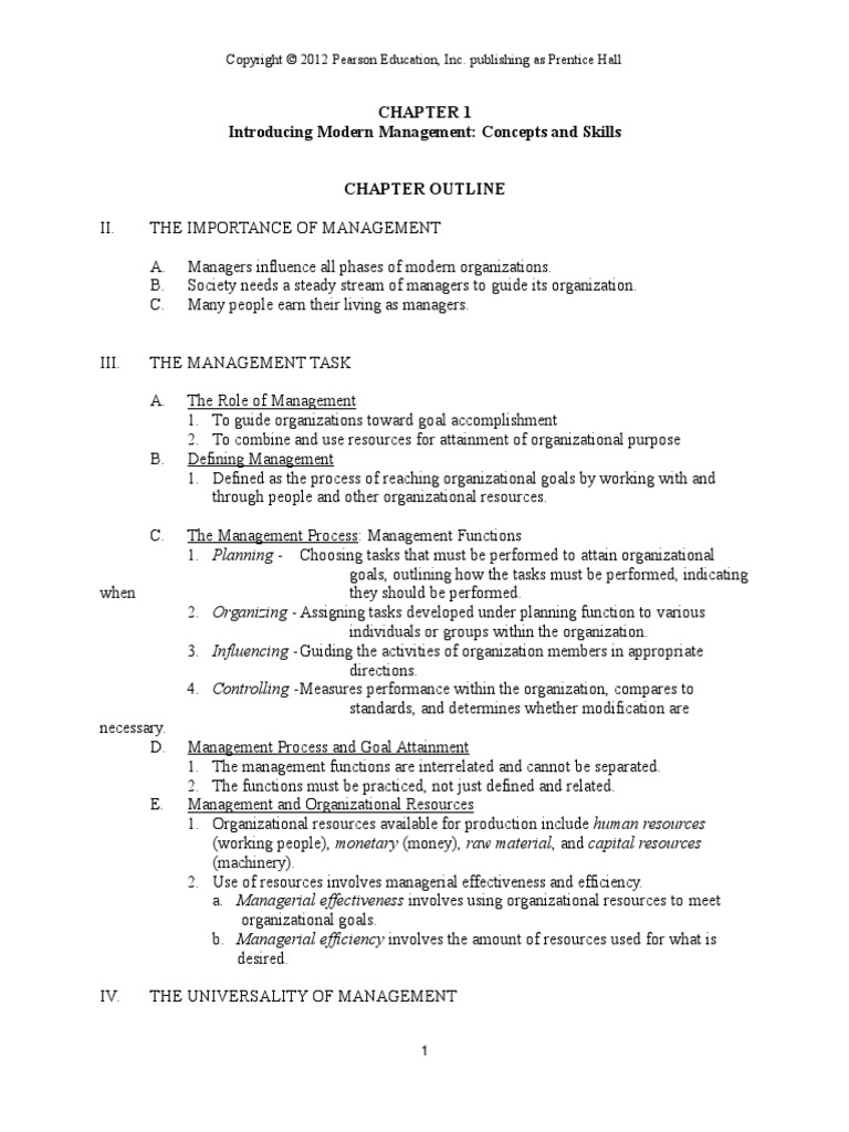 CHAPTER 1 Introducing Modern Management | PDF | Goal | Resource