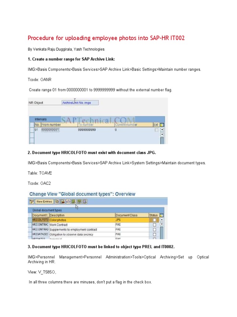 Procedure For Uploading Employee Photos Into SAP | PDF | Computer File ...