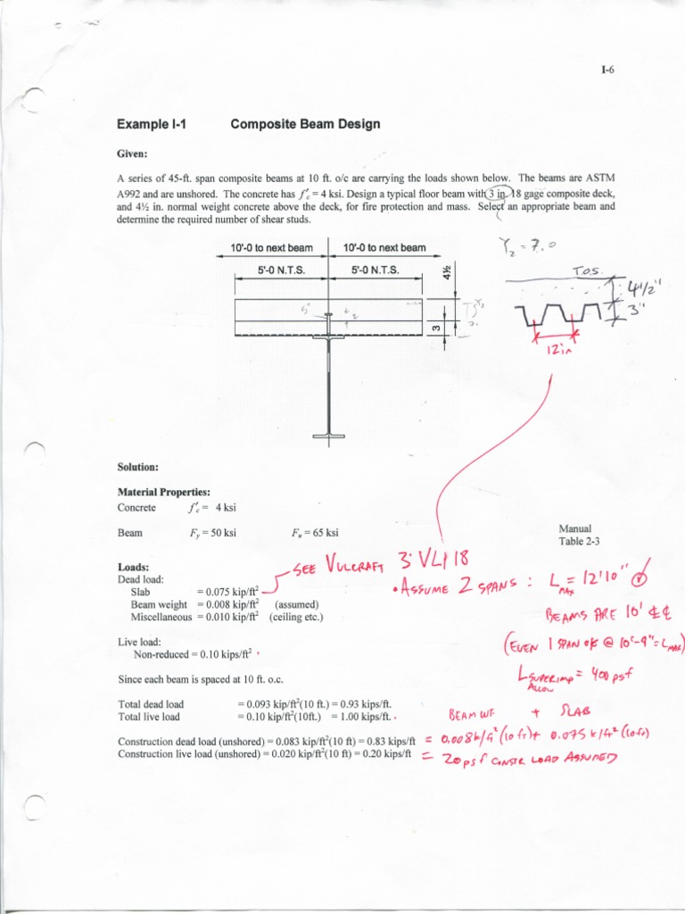 Composite Beam Example | Download Free PDF | Beam (Structure ...