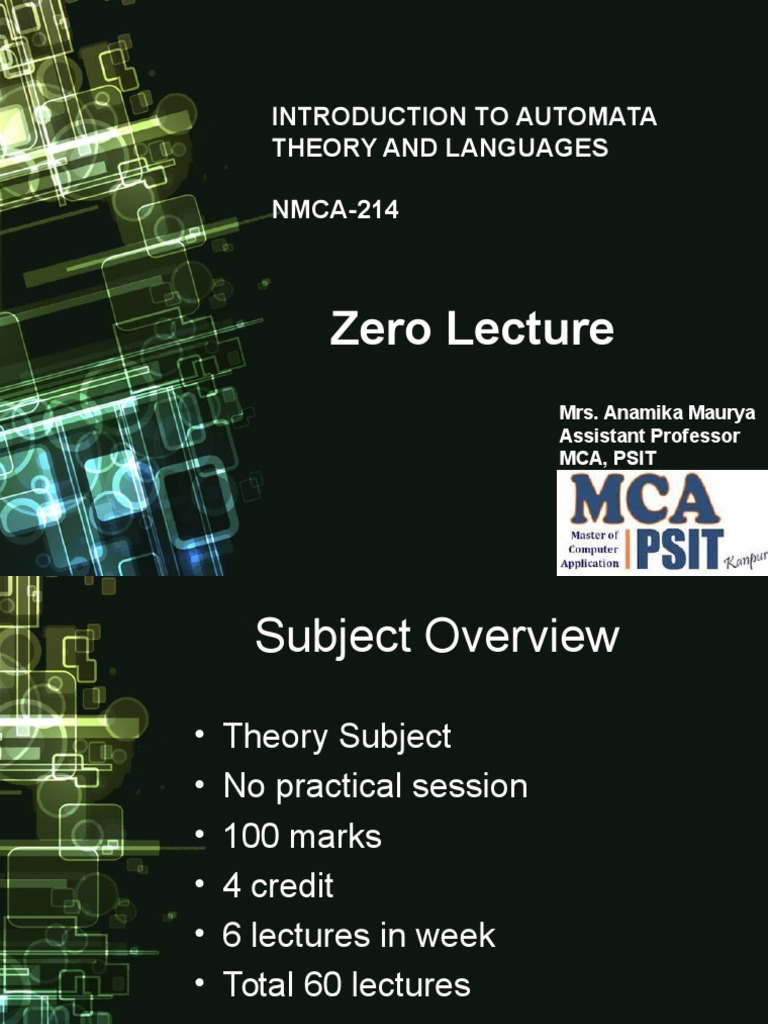 Zero Lecture | PDF | Automata Theory | Regular Expression