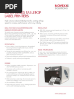 Cab Squix Data Sheet 1 | PDF | Printer (Computing) | Computer Hardware