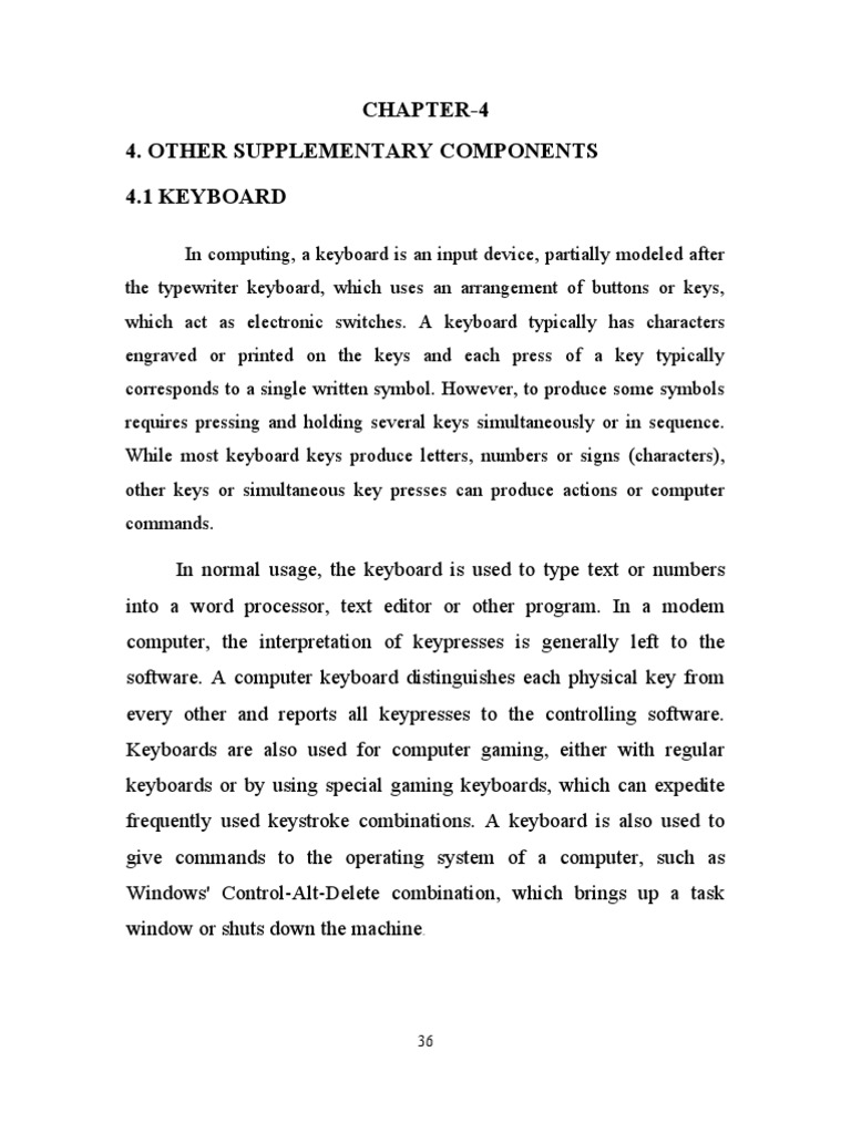 Chapter-4 4. Other Supplementary Components 4.1 Keyboard | PDF ...