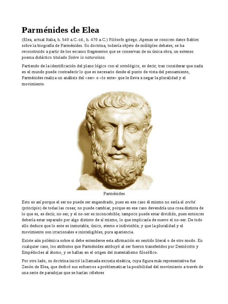 La doctrina del ser en Parménides | PDF
