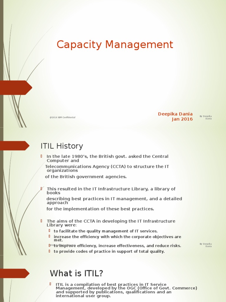 Capacity Management Deck | PDF | Itil | Information Technology Management