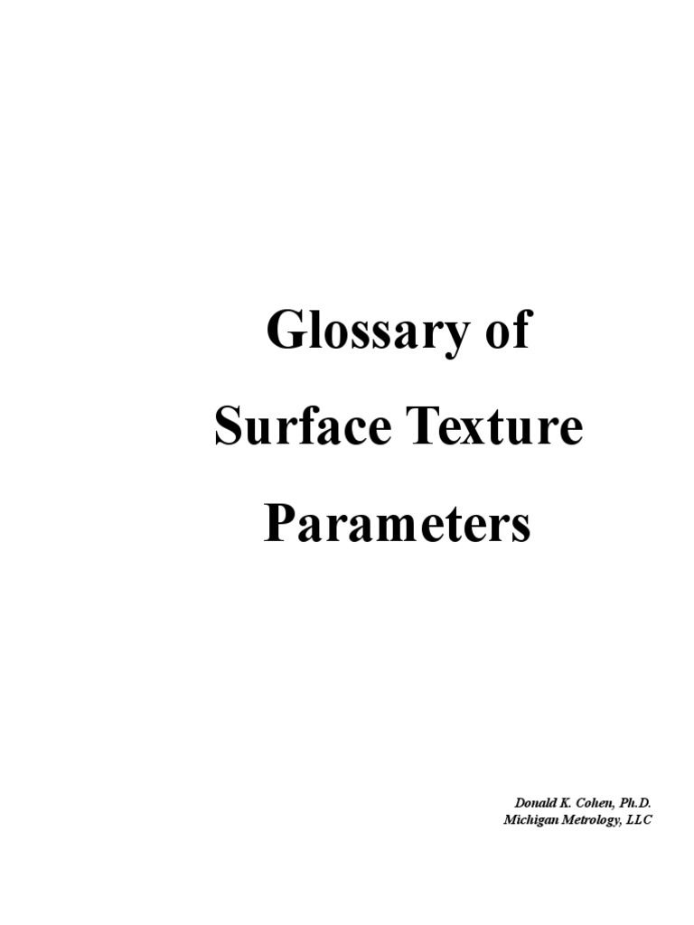 Surface Texture Parameters Glossary | PDF | Surface Roughness ...