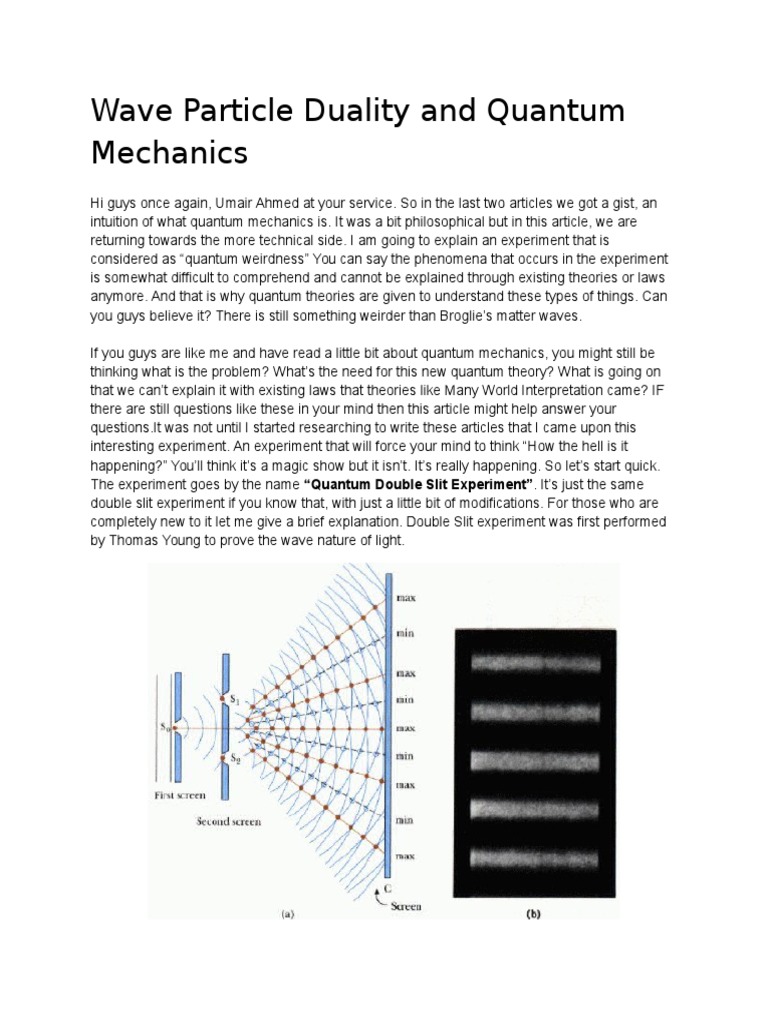 Wave Particle Duality and Quantum Mechanics | PDF | Quantum Mechanics ...