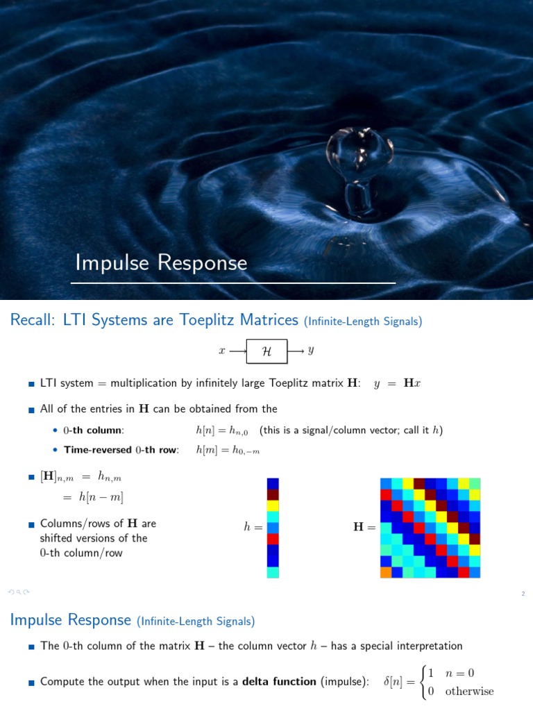 ELEC301 1x-Week4 Rev2 | PDF | Convolution | Matrix (Mathematics)
