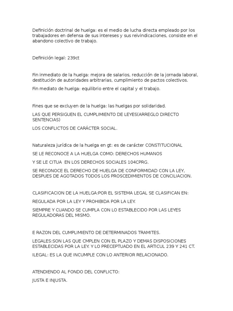 Definición y Clasificación de Huelgas | PDF
