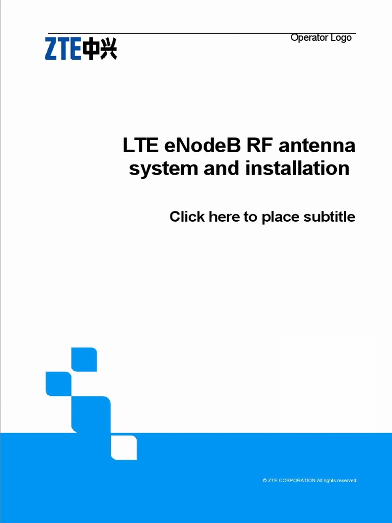 LTE ENodeB RF Antenna System and Installation | PDF | Antenna (Radio ...