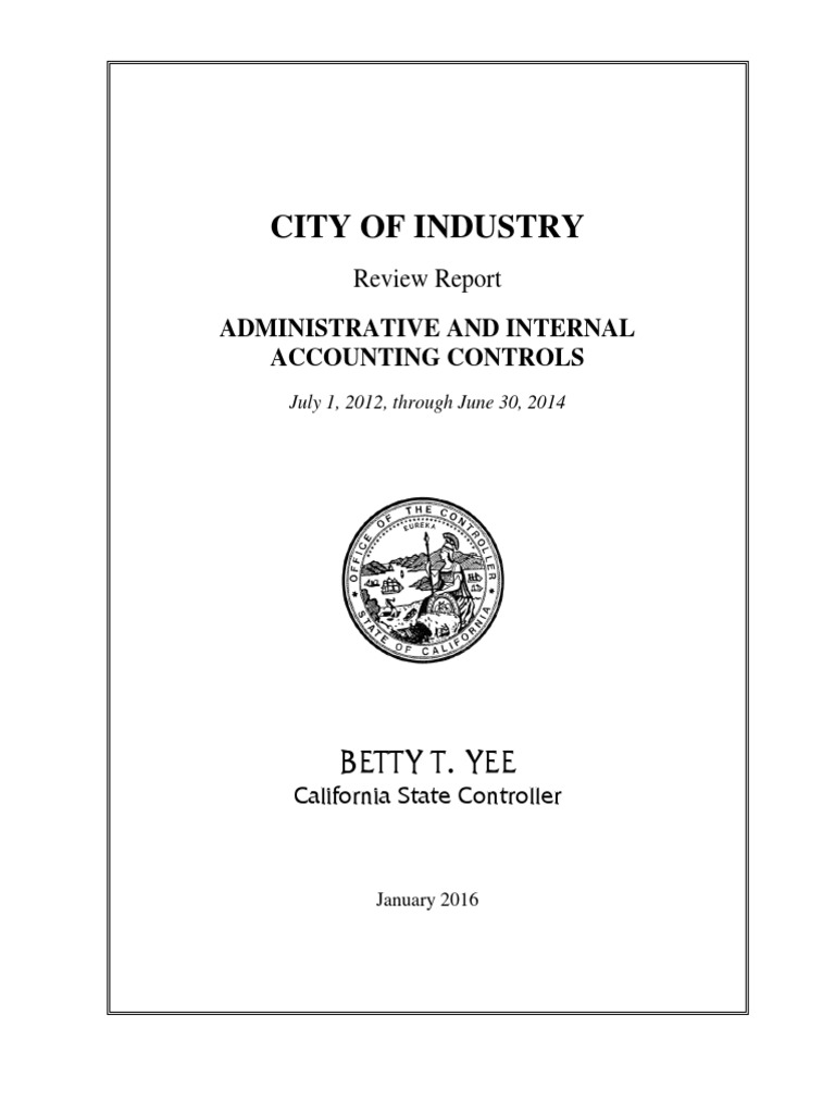 State Controller’s Office review of the City of Industry | Invoice ...