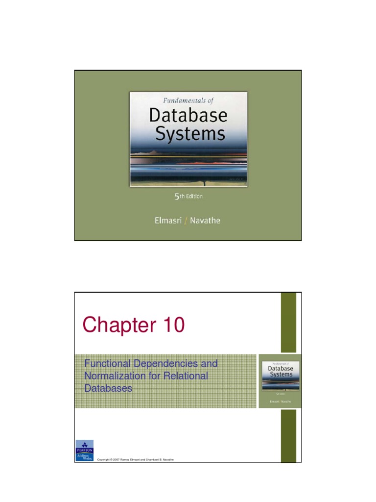 Chapter 10 Functional Dependencies And Normalization Pdf Relational Database Relational Model
