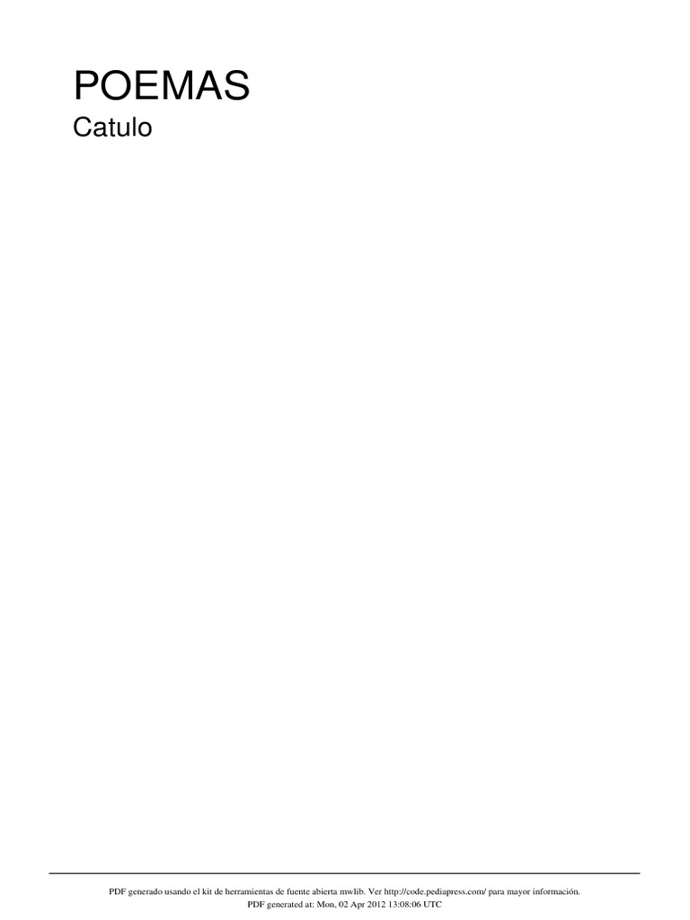 Poemas de Catulo: Traducción y Análisis | PDF | Amor | Naturaleza