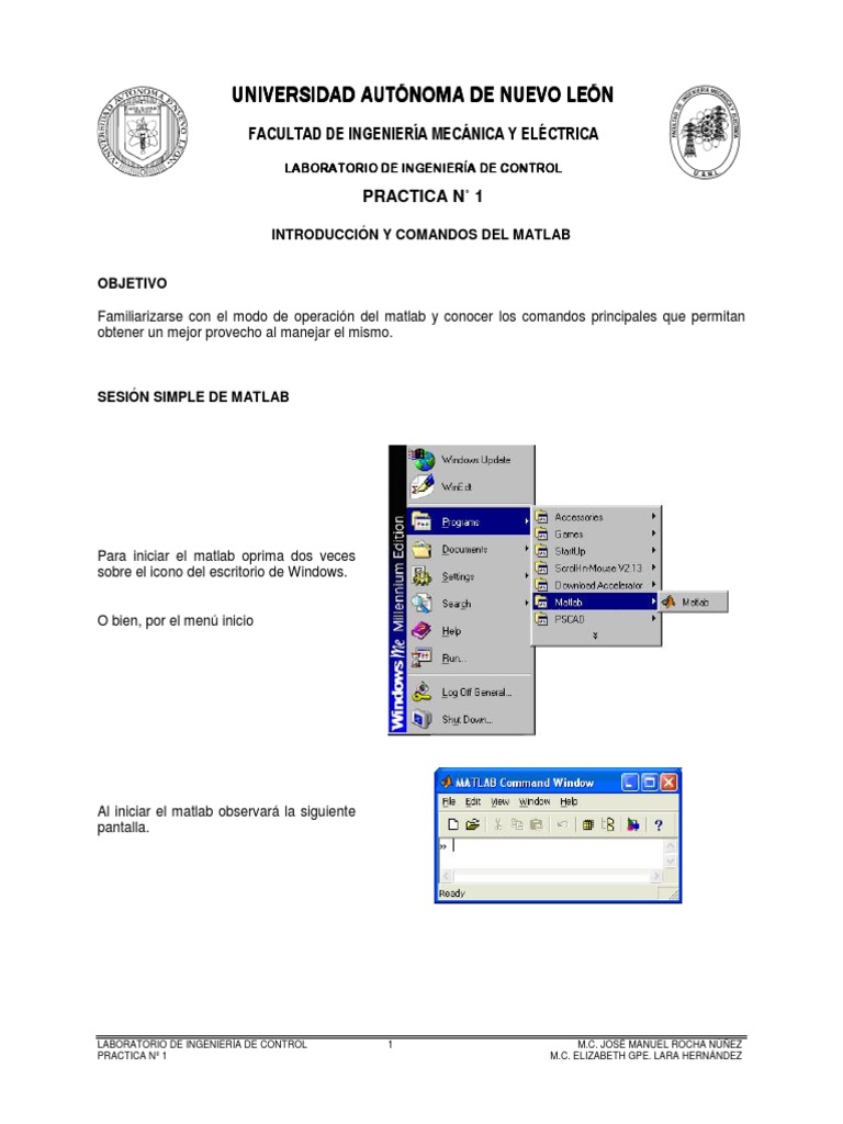 Introducción a MATLAB en Control | PDF | Determinante | Matriz ...
