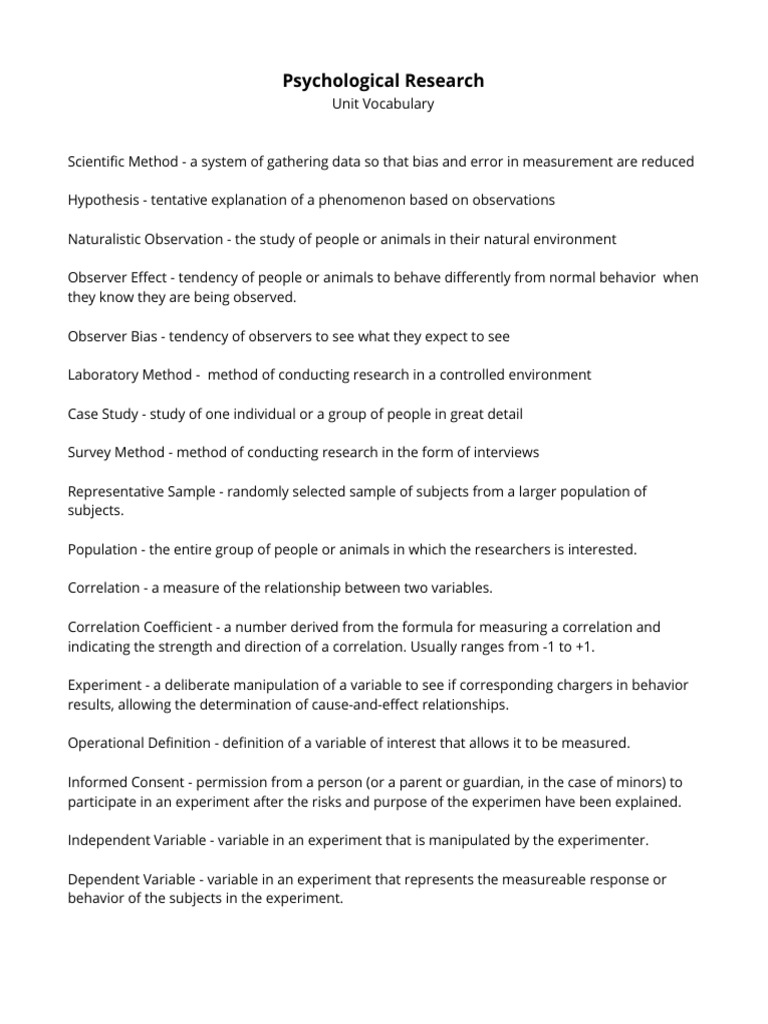 Research Vocabulary | PDF | Self-Improvement