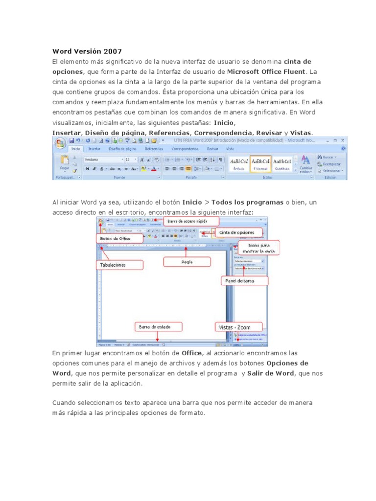 Interfaz Word | PDF | Microsoft Word | Ventana (informática)