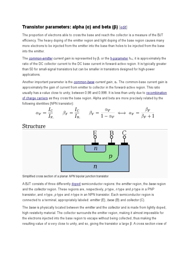 Transistor Parameters Final | PDF | Bipolar Junction Transistor ...