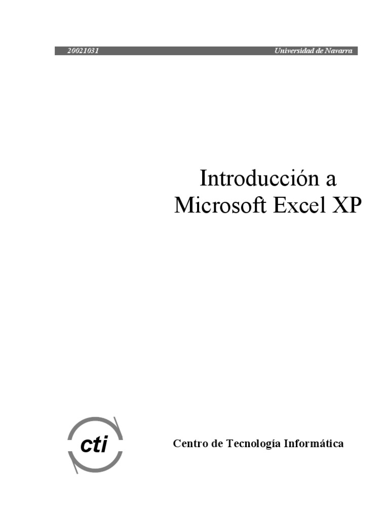 Introducción A Mircrosoft Excel XP | PDF