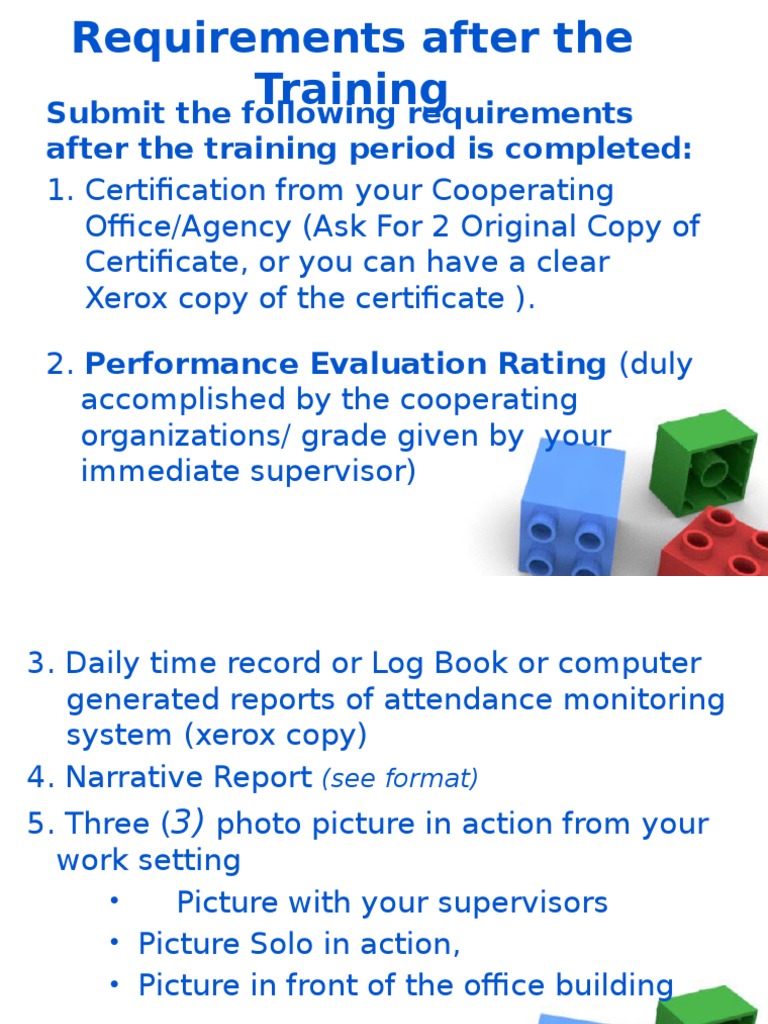 Post-Training Submission Checklist | PDF